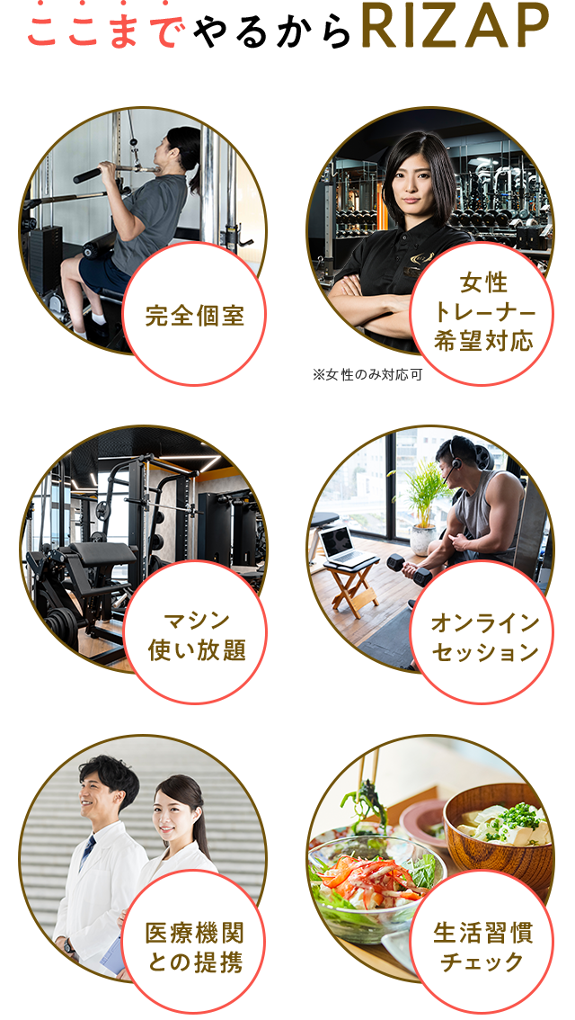 RIZAPの超効率的トレーニングなら短期間でカラダを引き締め。
