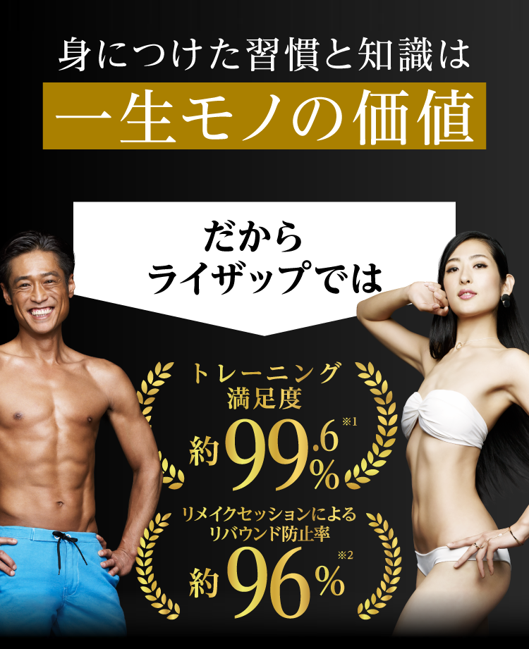 RIZAPの超効率的トレーニングなら短期間でカラダを引き締め。